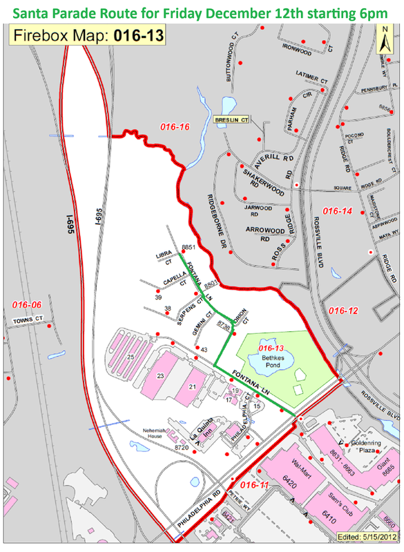 Santa Parade Route for Friday December 12th starting 6pm - Rosedale ...